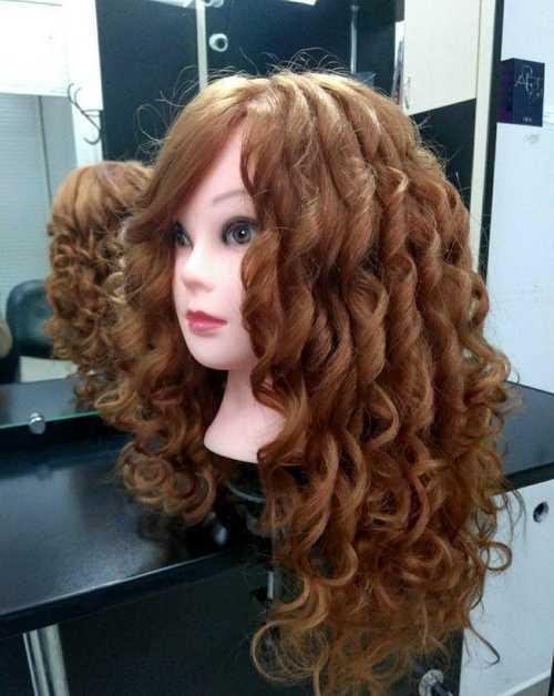 Голова манекен учебная натуральный волос 80