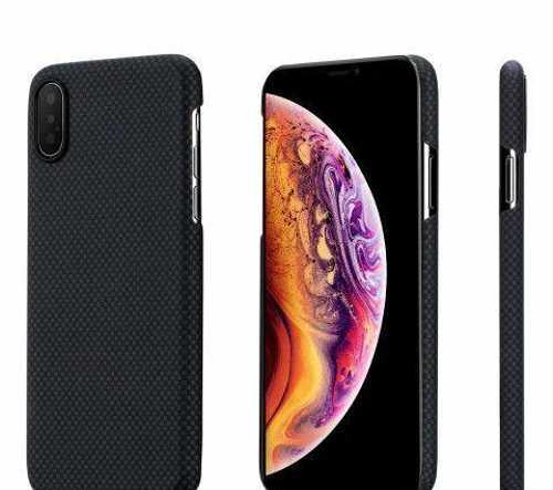 Чехол pitaka MagEZ Case для iPhone Xs черно-серый