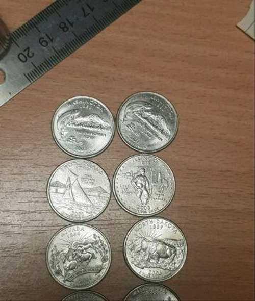 Монеты квотеры(25 центов)(США)
