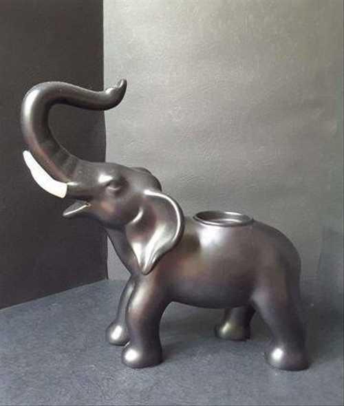 Большая интерьерная статуэтка-подсвечник Слон кера