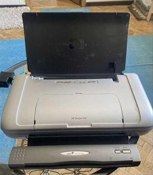 Принтер HP deskjet 460+портативный сканер Genius