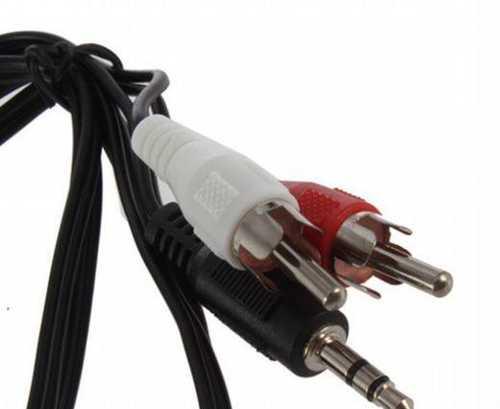 3.5 мм джек - 2 RCA стерео аудио кабель переходник