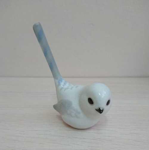 Статуэтка " Синица Длиннохвостая птичка ". Фарфор