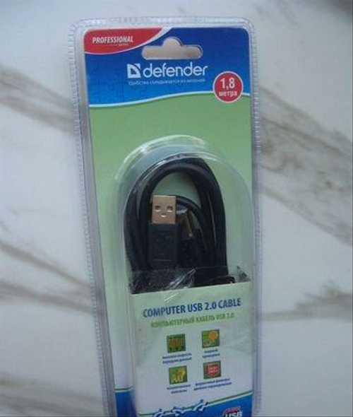 USB кабель Defender USB04-06PRO USB2.0 AM-BM, 1.8м