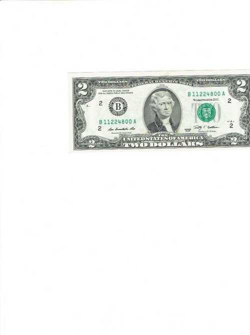 2 Доллара США 2009 с подбором номера