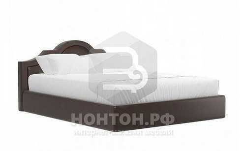 Кровать Афина 1.6 м экокожа коричневая