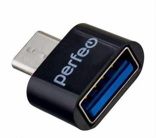 Адаптер perfeo OTG USB in - microUSB out, черный