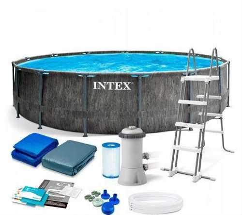 Каркасный бассейн intex greywood 457 на 122