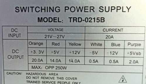 Блок питания 1U TRD-0215B (dors 1122) Power Supple