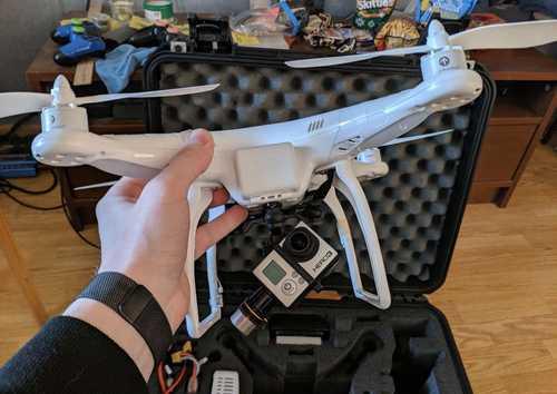 Dji Phantom с подвесом и gopro 3