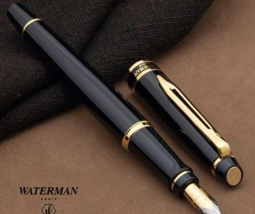 Ручка Waterman золото чёрная перьевая