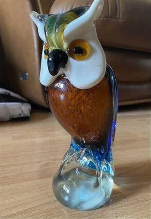 Статуэтка сова стекло плотное