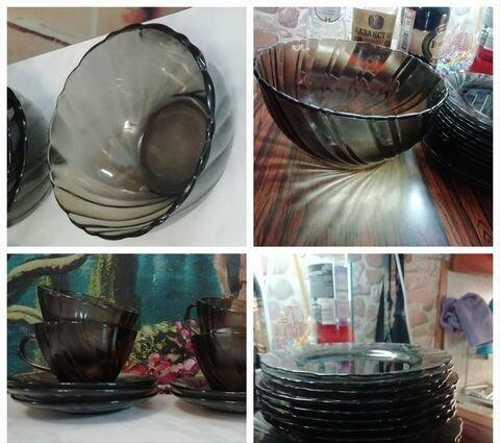 Посуда Тарелки темного стекла | Festima.Ru - Мониторинг объявлений