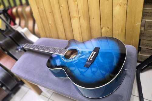 Акустическая гитара синий цвет