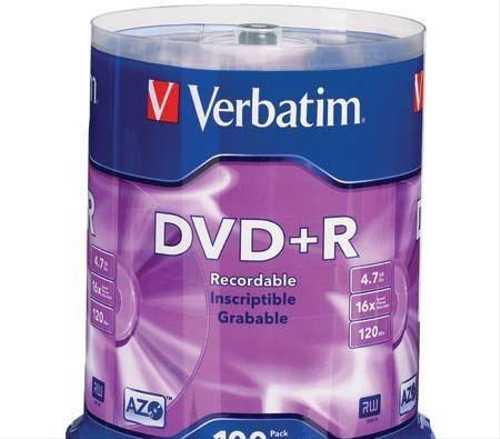 DVD диски чистые Verbatium 100шт