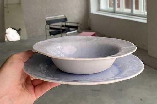Набор тарелок из керамики (плоская и глубокая)