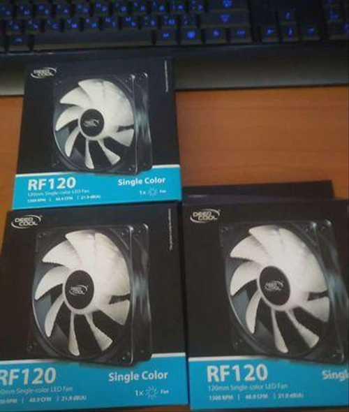 3 вентерятора Deepcool RF 120 белые