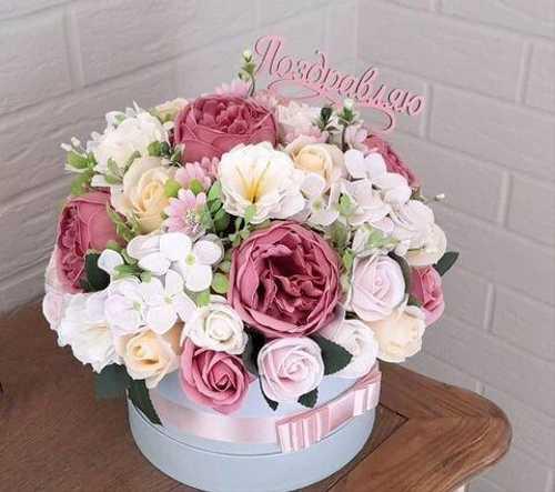 Букет цветов, мыльные цветы розы на подарок