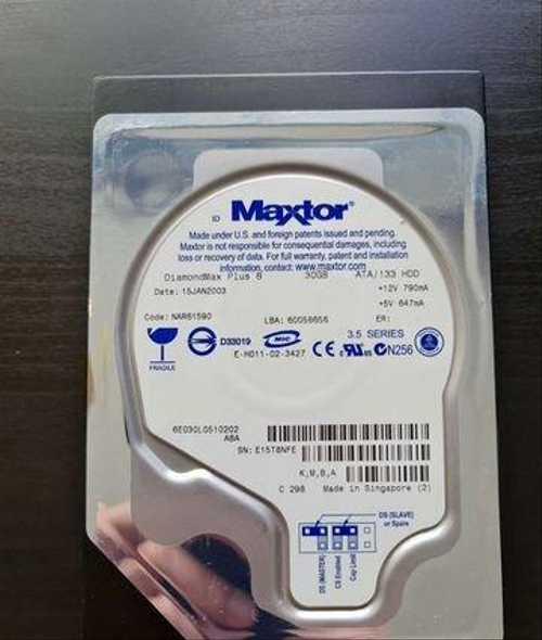 Жёсткий диск Maxtor DiamondMax Plus 8 IDE 30GB 3,5