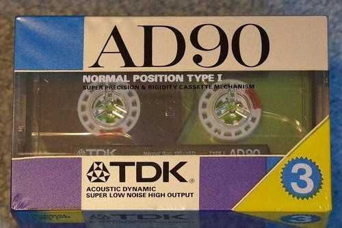 Аудиокассета TDK AD 90 (3-pack) релиз-1987 (Japan)