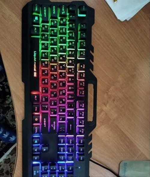 Игровая клавиатура с подсветкой dexp liquid Metal