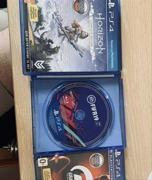 Ps4 игры Horizon zero dawn, fifa19, gran turismo