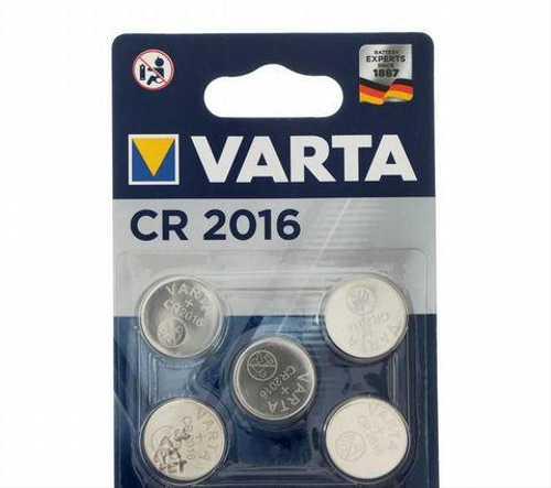 Батарейка литиевая Varta, CR2016-5BL, 3В, блистер, 5 шт