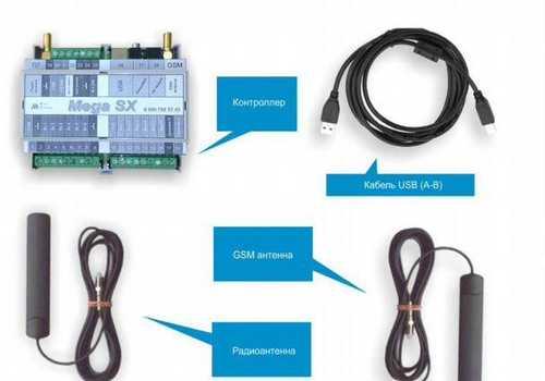 GSM-сигнализация Mega SX-350 Light - программирование до 6 управляемых выходов, подключение до 100 датчиков, 10 беспроводных тревожных зон