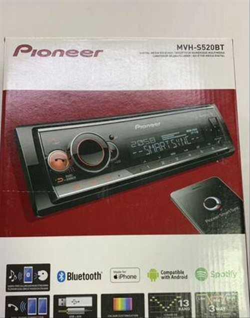 Магнитола Pioneer MVH-S520BT как новая