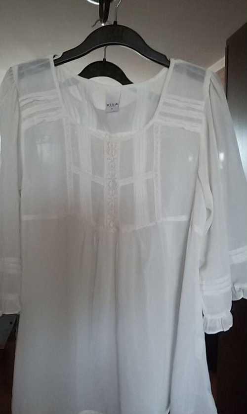 Белая блузка с вышивкой Vila, р. 44-46
