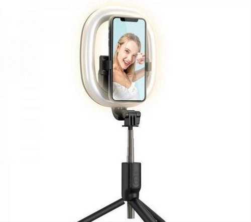 Штатив-монопод Selfie Stick R10 с кольцевой лампой