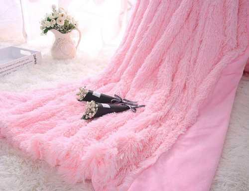 Плед "травка" розовый