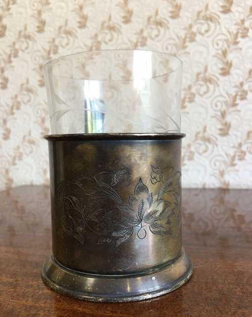Подстаканник. Цветок. Мстера. Штихель. СССР