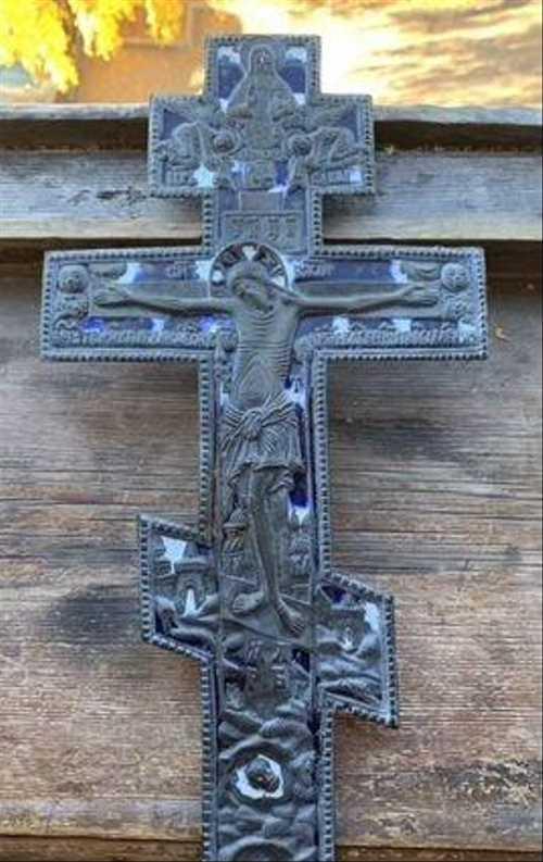 Крест распятие 35см старинный отличный