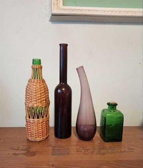 Декоративные бутылки + ваза IKEA