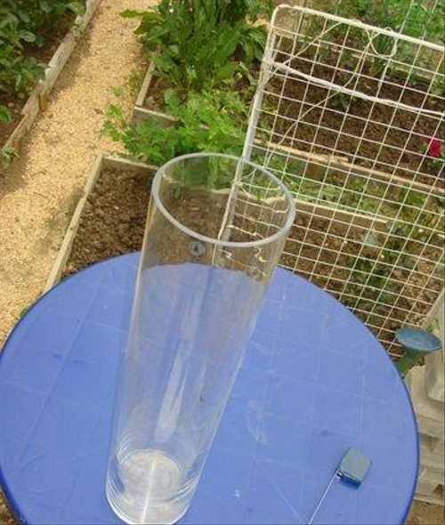Стеклянная ваза цилиндр 70см
