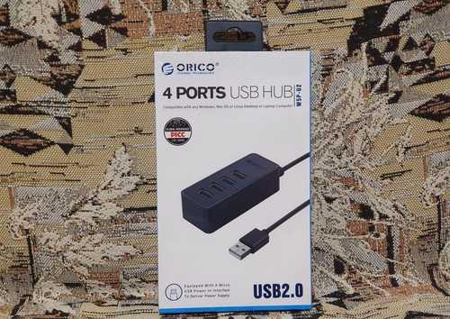 Новый USB-хаб Orico W5P-U2-BK внешний 4xUSB 2.0