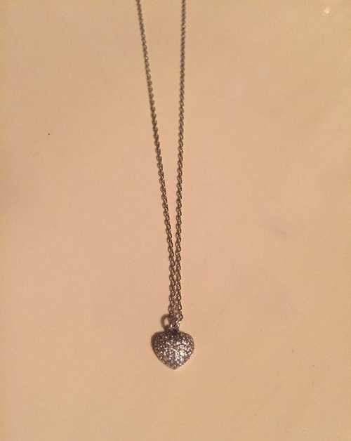 Колье в виде сердечка 925 пробы