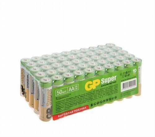 Батарейка алкалиновая GP Super, AA, LR6-50BOX, 1.5В, набор, 50 шт