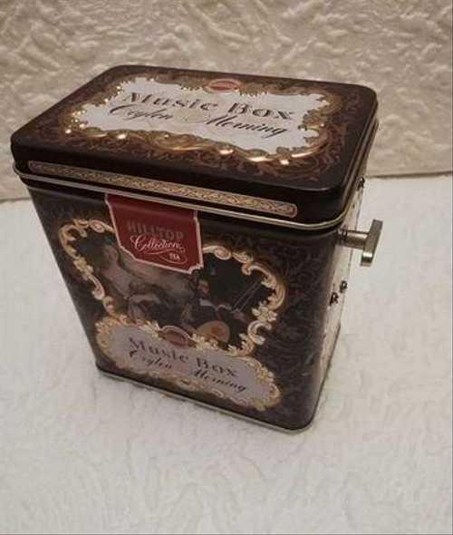 Банка коробка шкатулка от чая жестяная музыкальная