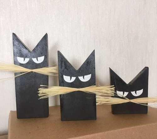 Коты для декора из бетона