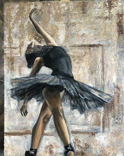 Картина маслом на холсте балерина "Навстречу мечте