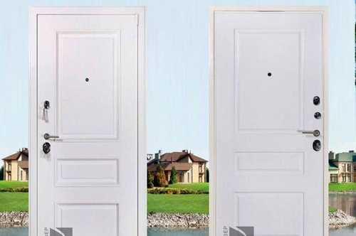 Дверь входная металлическая белая Прадо
