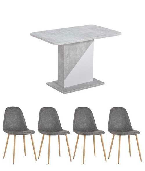 Обеденная группа стол Accent бетон/белый, стулья В