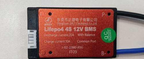 Плата контроля BMS LiFePO4 4S 12V 20A DaLy