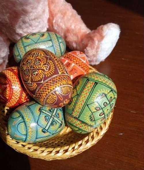 Яйца пасхальные СССР дерево ручная роспись