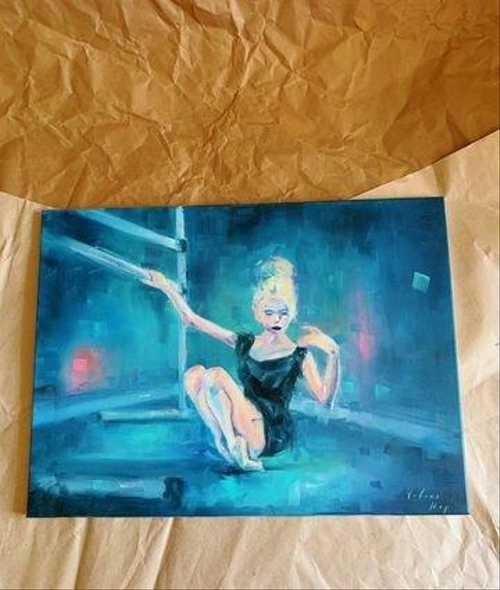 Картина маслом «балерина» 45*60 см