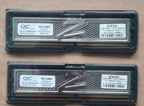 Оперативная память ddr2 ocz 1+1gb