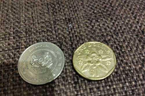 Монеты Сингапур: 1 доллар, 50 центов (2шт)