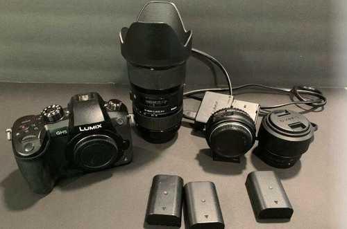 Камера Panasonic GH5 обьеткивы Sigma 18-35 Canon